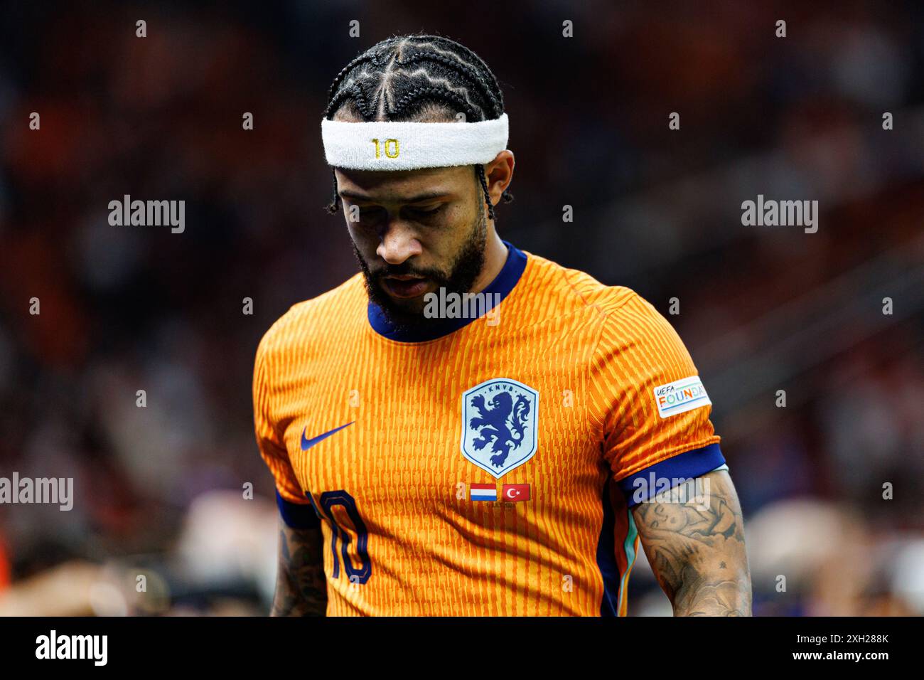 Memphis Depay seen during UEFA Euro 2024 quarterfinal game between ...