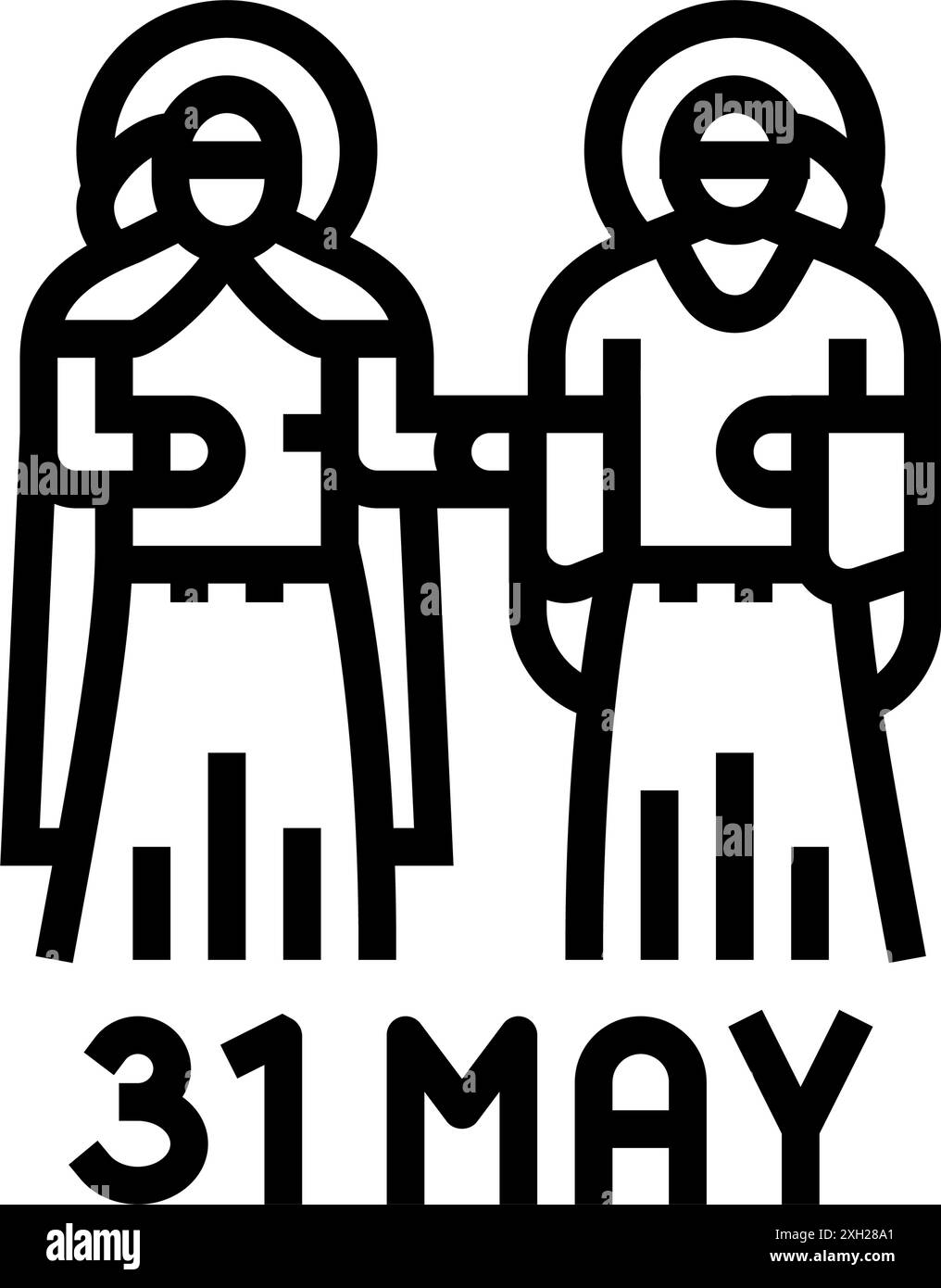 visitation of mary feast catholic holiday line icon vector illustration ...