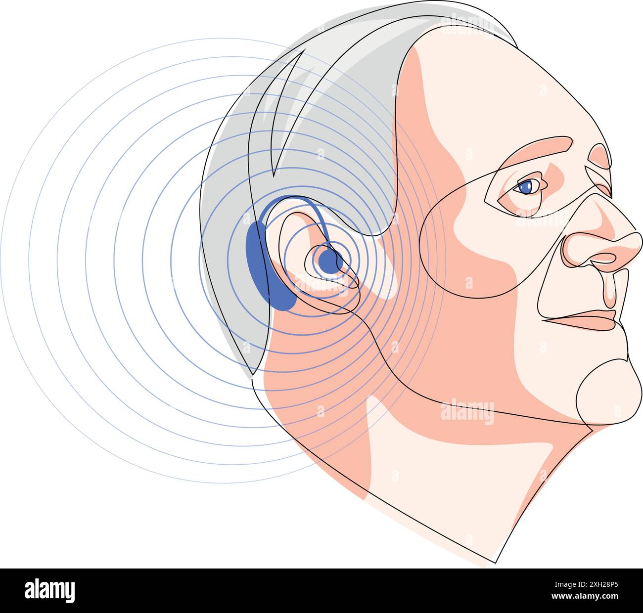 Man wearing hearing aid Stock Vector Images - Alamy