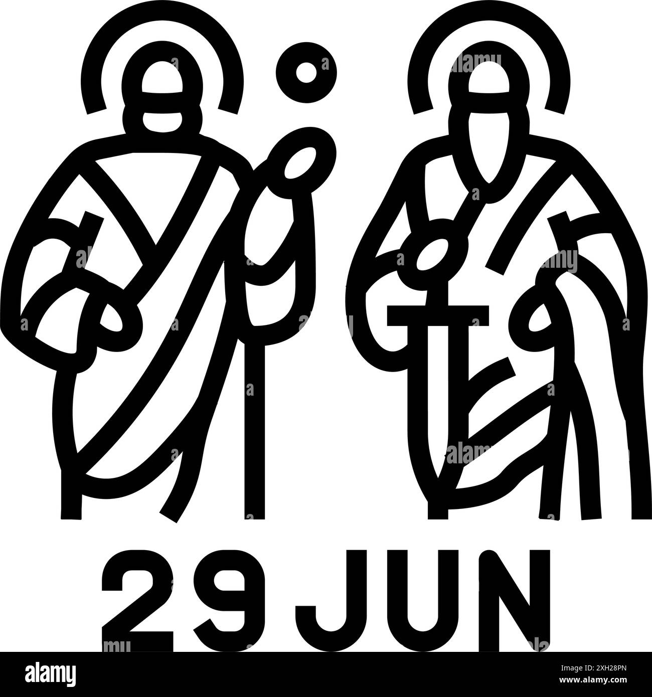 st peter and st paul feast catholic holiday line icon vector ...