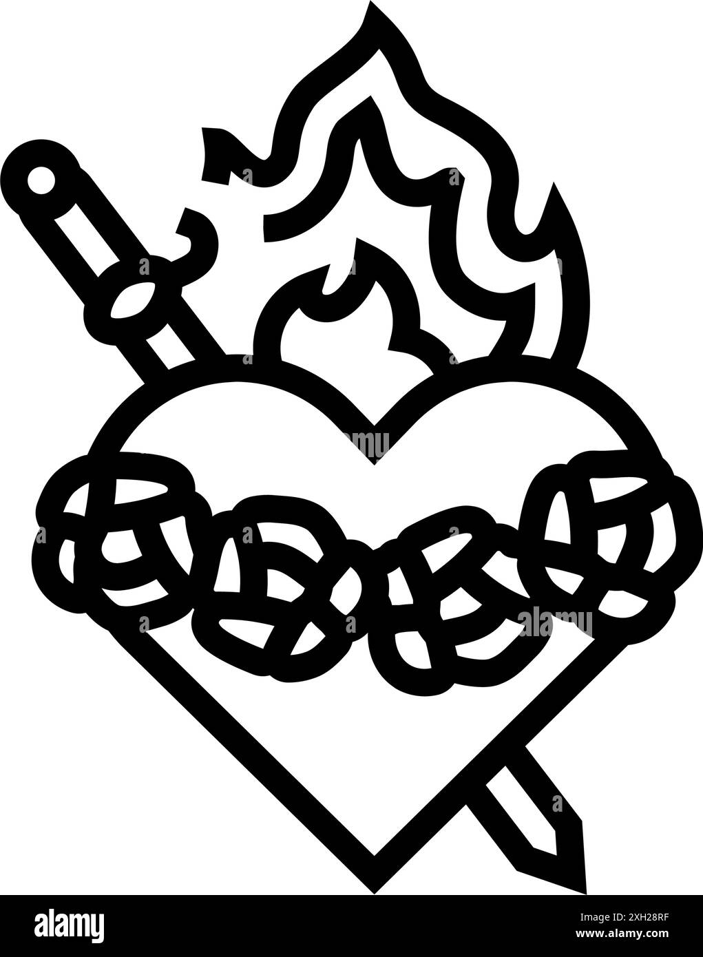 immaculate heart of mary feast catholic holiday line icon vector ...