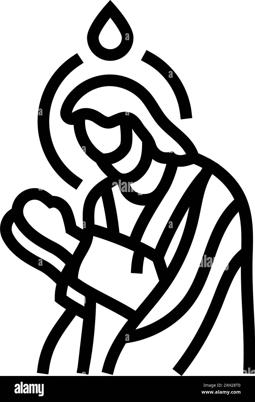 baptism of the lord feast catholic holiday line icon vector ...