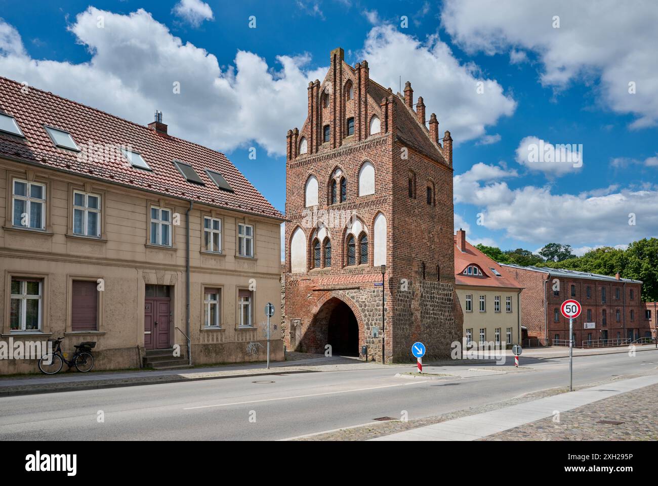 Muehlentor at city wall of Templin, Uckermark, Brandenburg, Germany ...