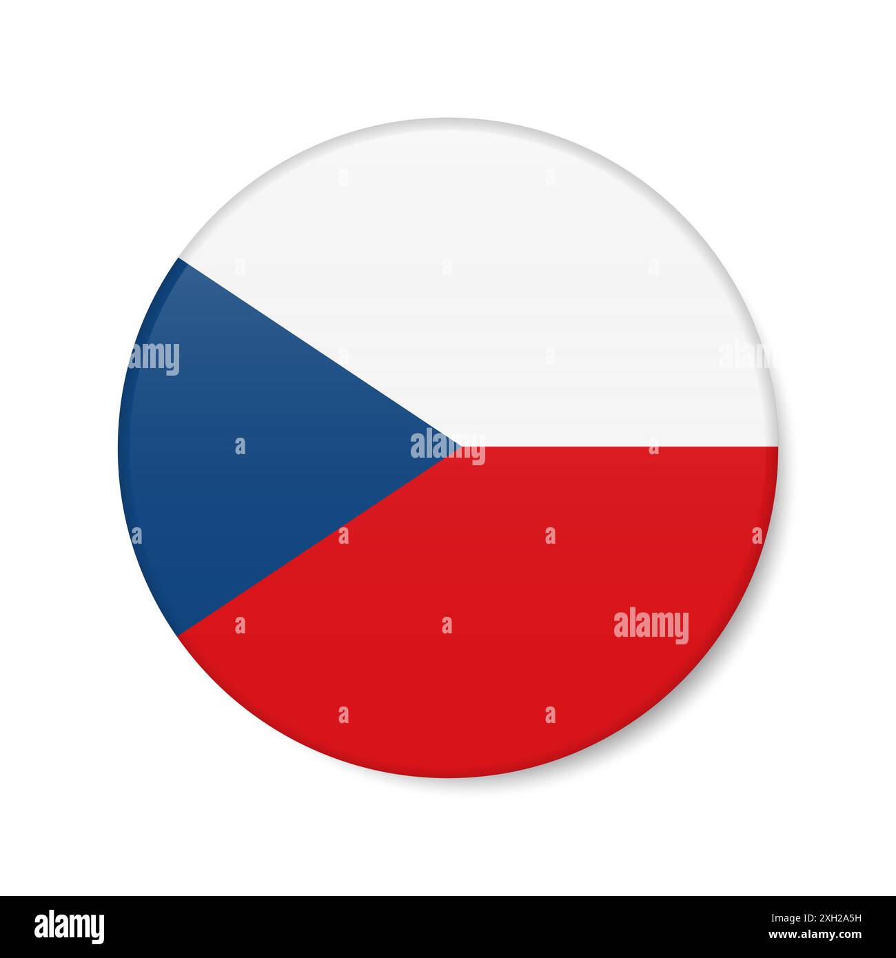 Czech Republic circle button icon. Czechia round badge flag with shadow ...