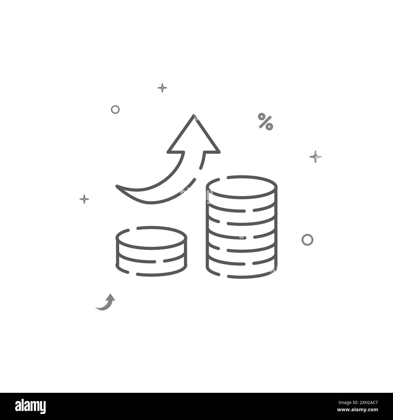 Increasing revenue simple line icon. Symbol, pictogram, sign isolated ...
