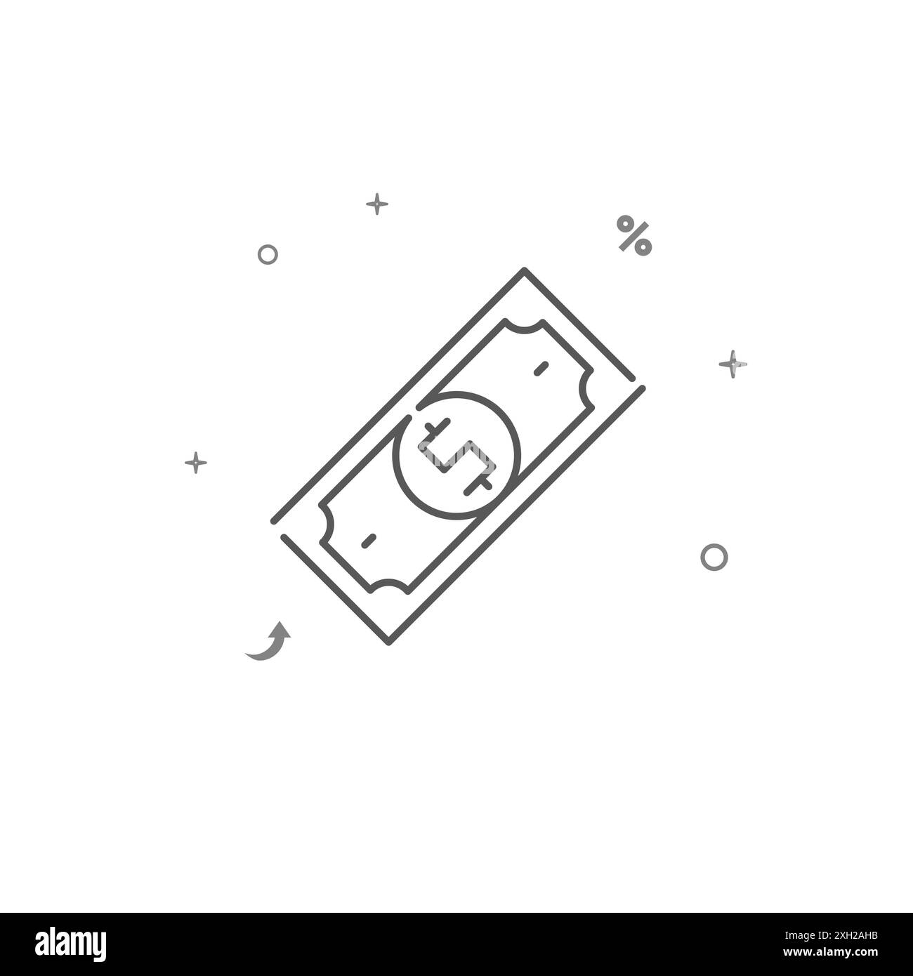 Dollar bill simple line icon. Symbol, pictogram, sign isolated on white ...