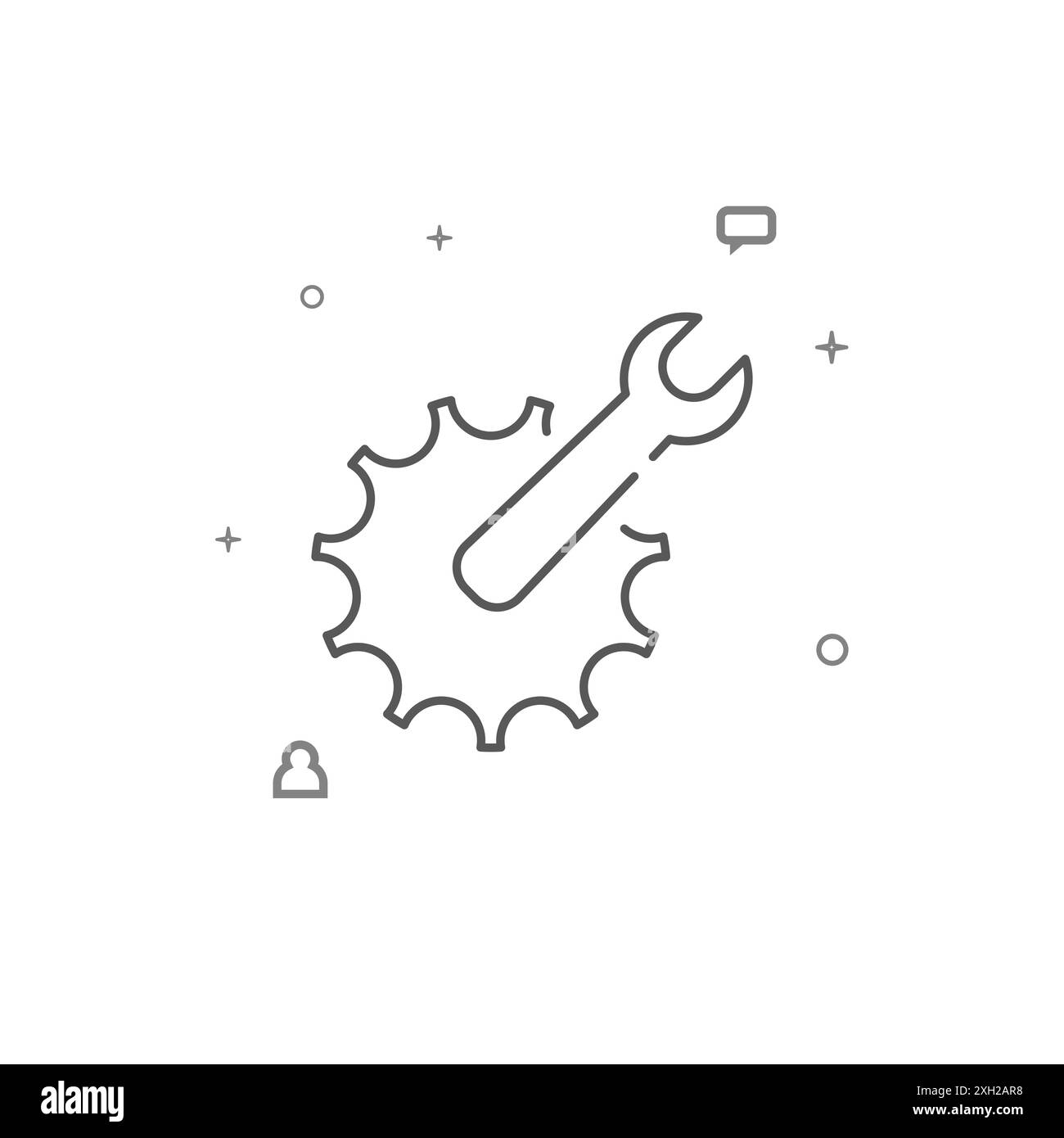 Technical support simple line icon. Symbol, pictogram, sign isolated on ...
