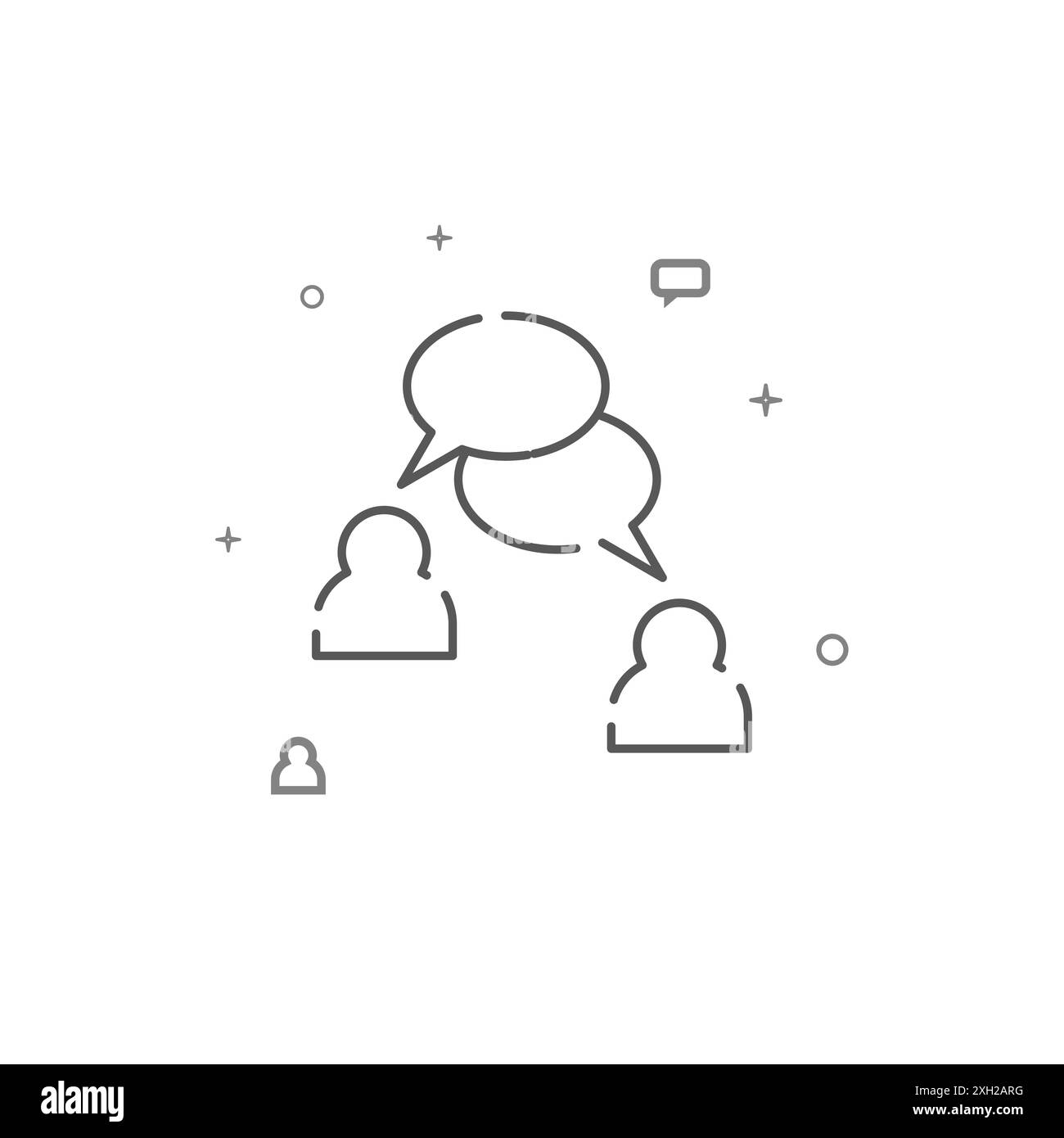 Two people talking simple line icon. Symbol, pictogram, sign isolated ...