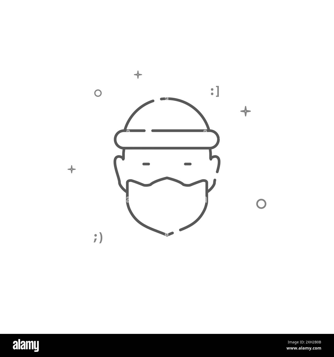 Robber in mask simple line icon. Symbol, pictogram, sign isolated on ...