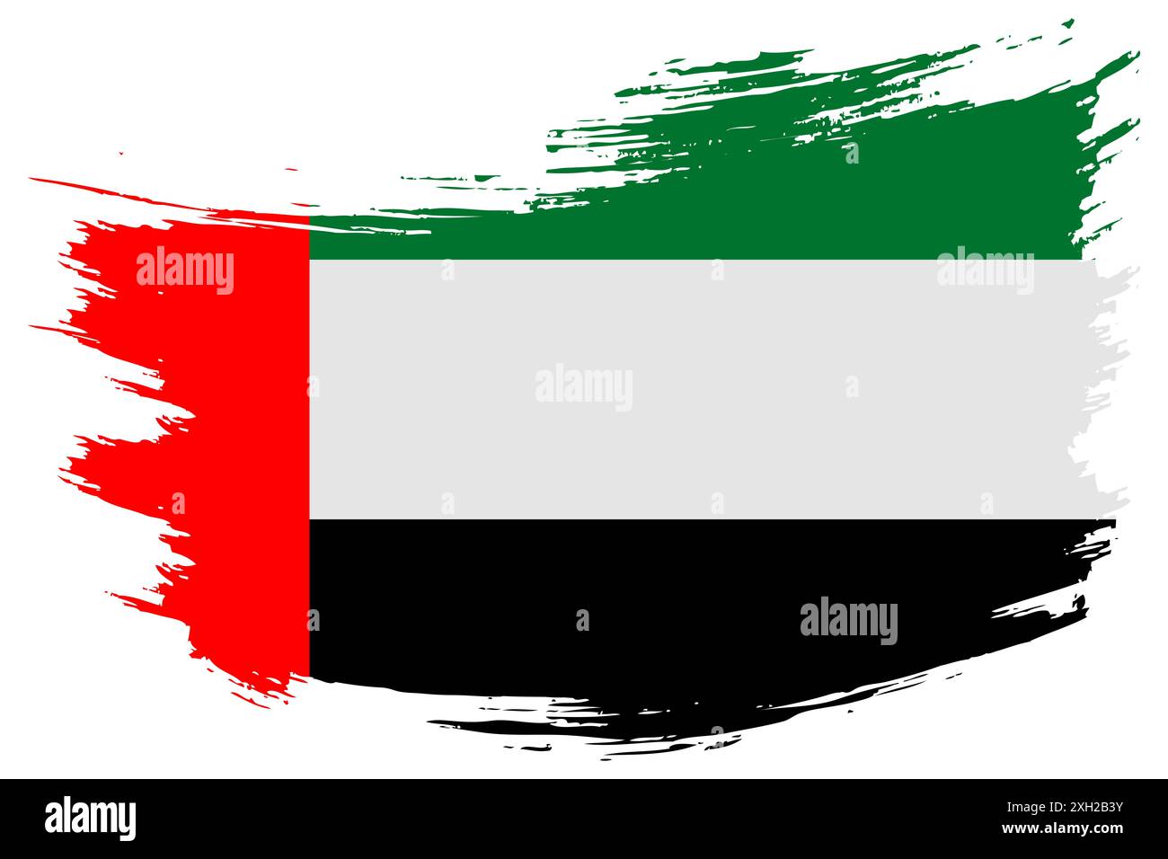 United Arab Emirates brush stroke flag background. Hand drawn grunge ...
