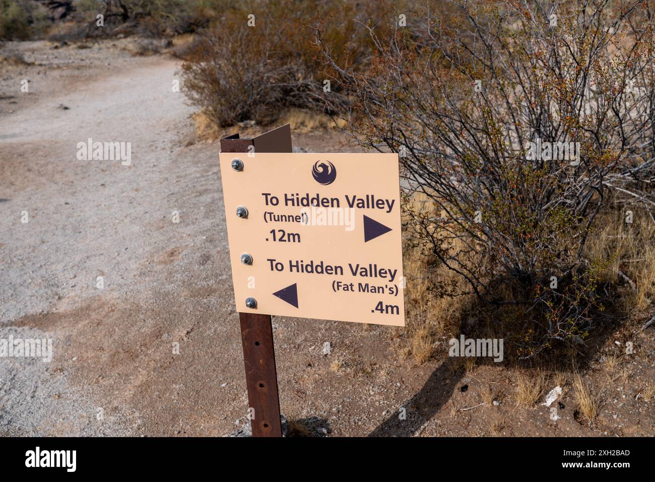 Phoenix, Arizona - December 24, 2023: Hiking direction signs on the ...