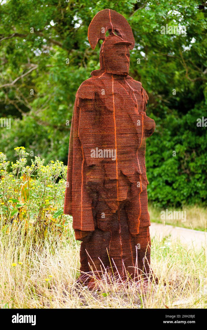 Spooky Roman Centurion statue.Fierce Stock Photo - Alamy