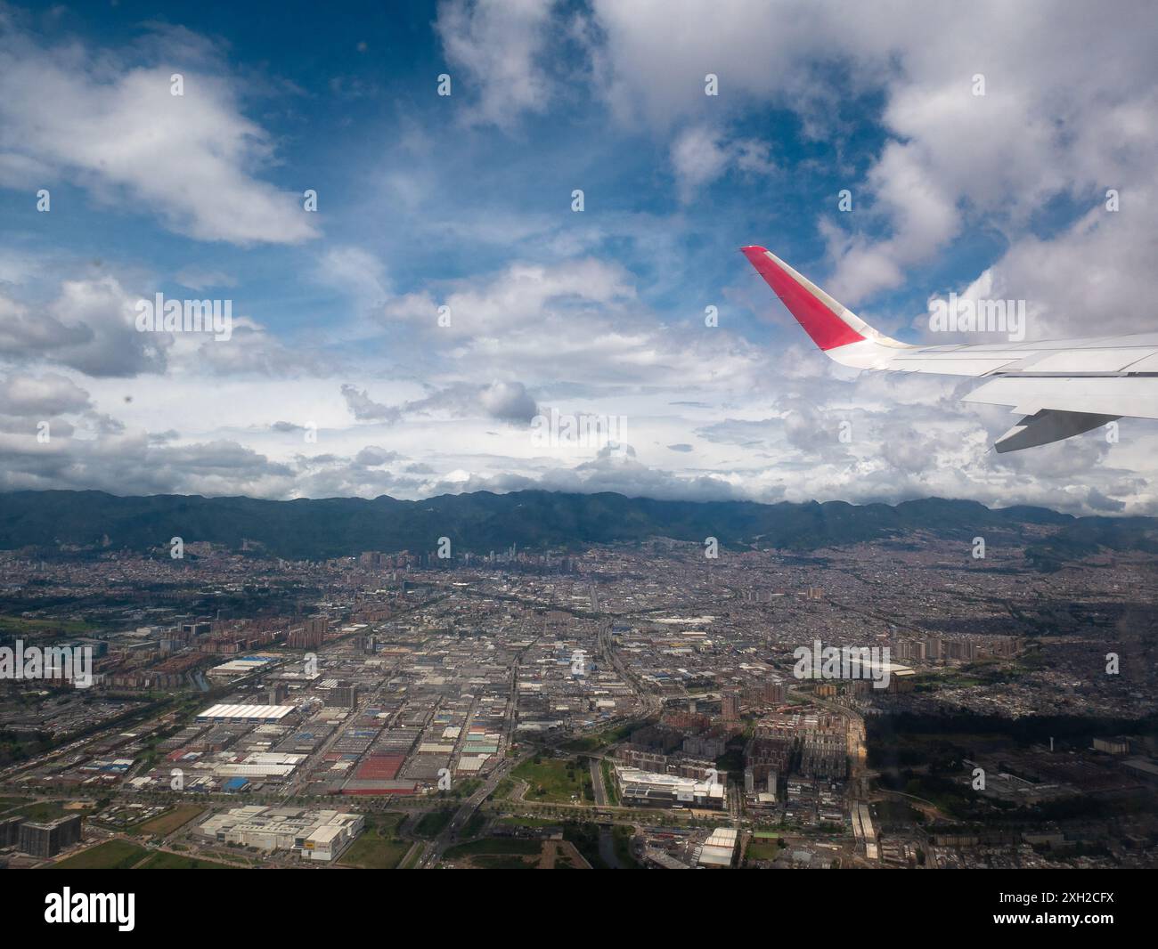 Bogota, Colombia - July 27 2023: Plane Wing During Flight Over the City ...