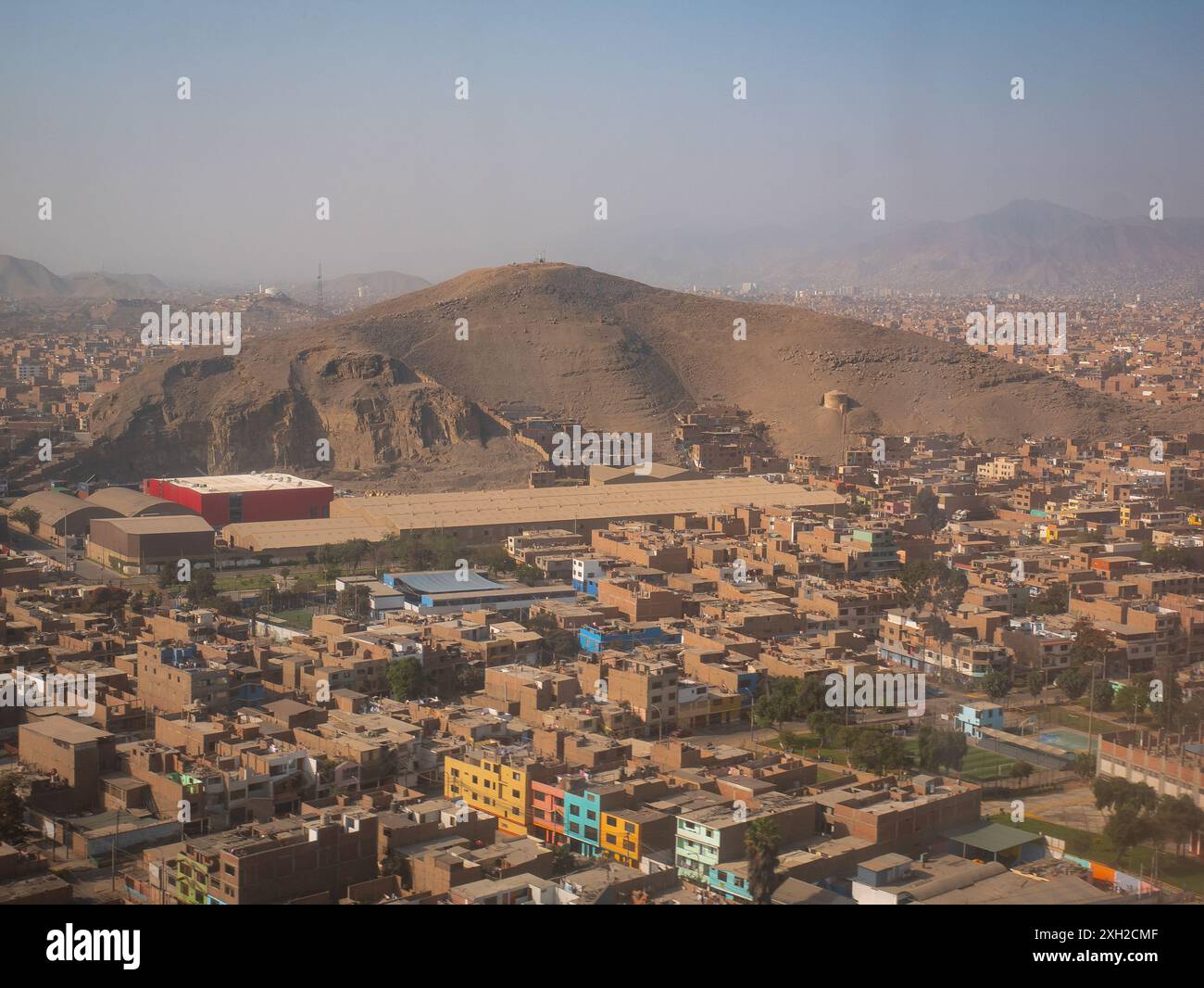 View of the City, Dry and Yellow Ground with a Cloudy and Polluted Sky ...