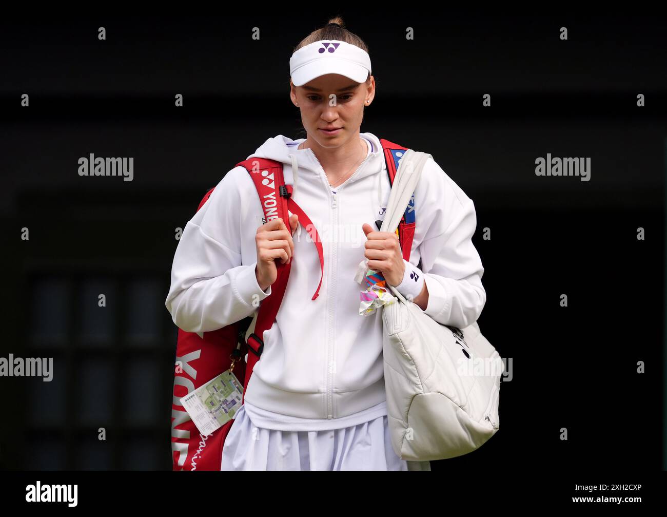 Elena Rybakina walks onto court for her match against Barbora ...