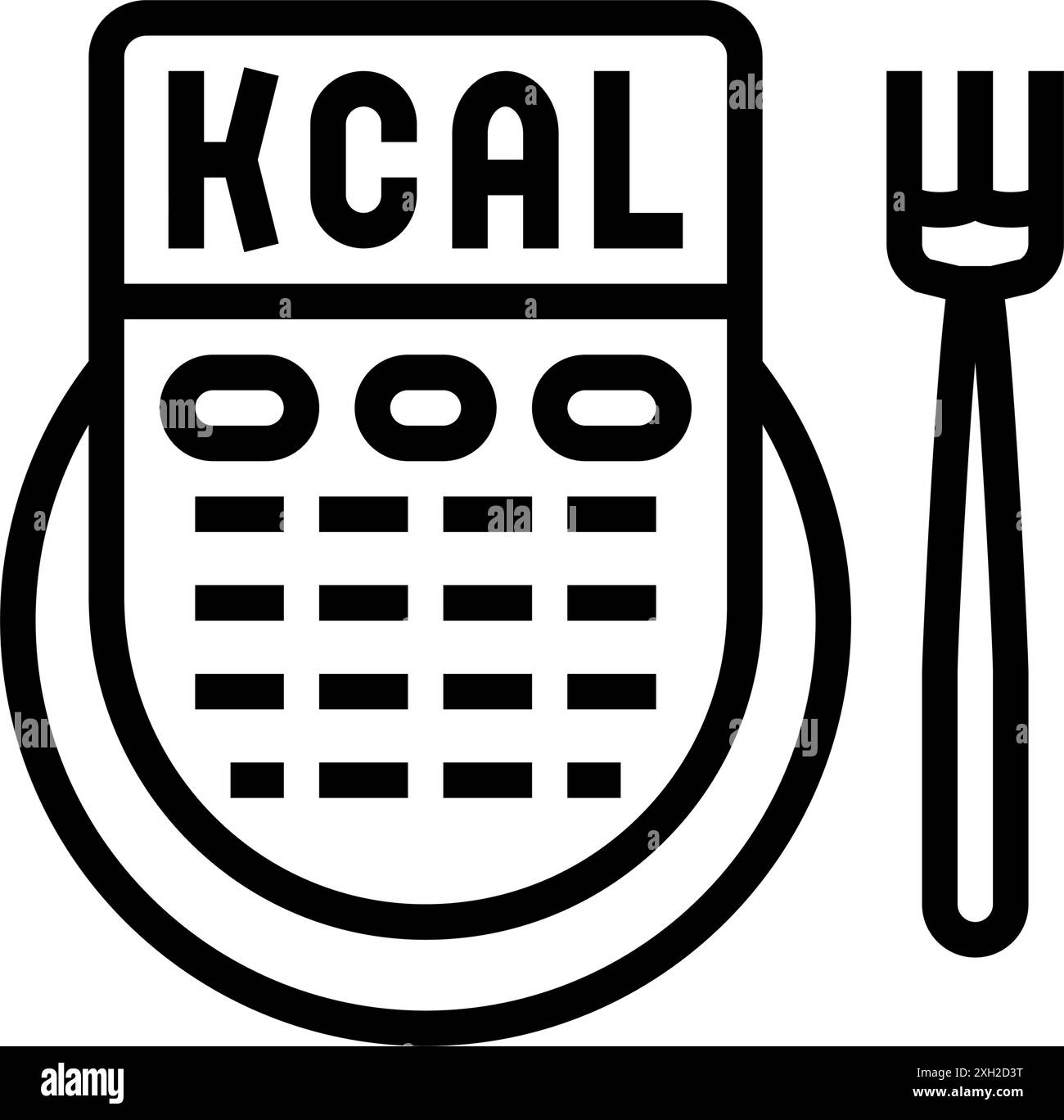 caloric intake obesity overweight line icon vector illustration Stock ...