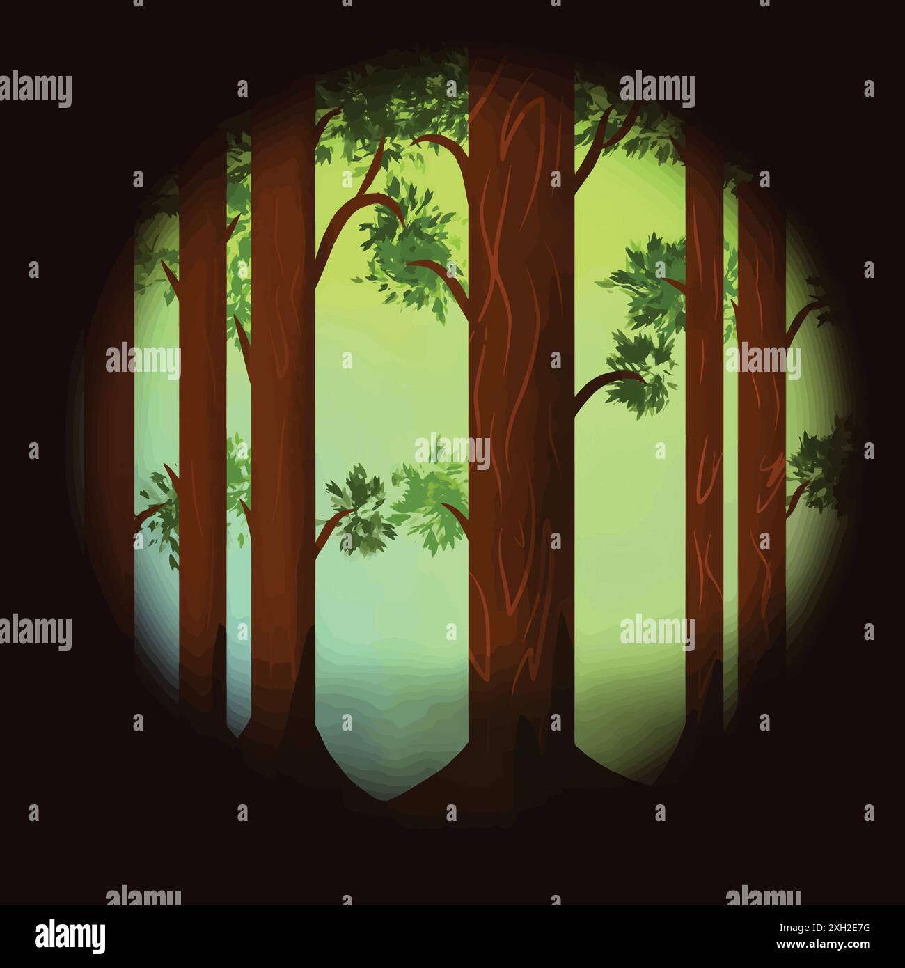 Logo forest in circle hi-res stock photography and images - Alamy