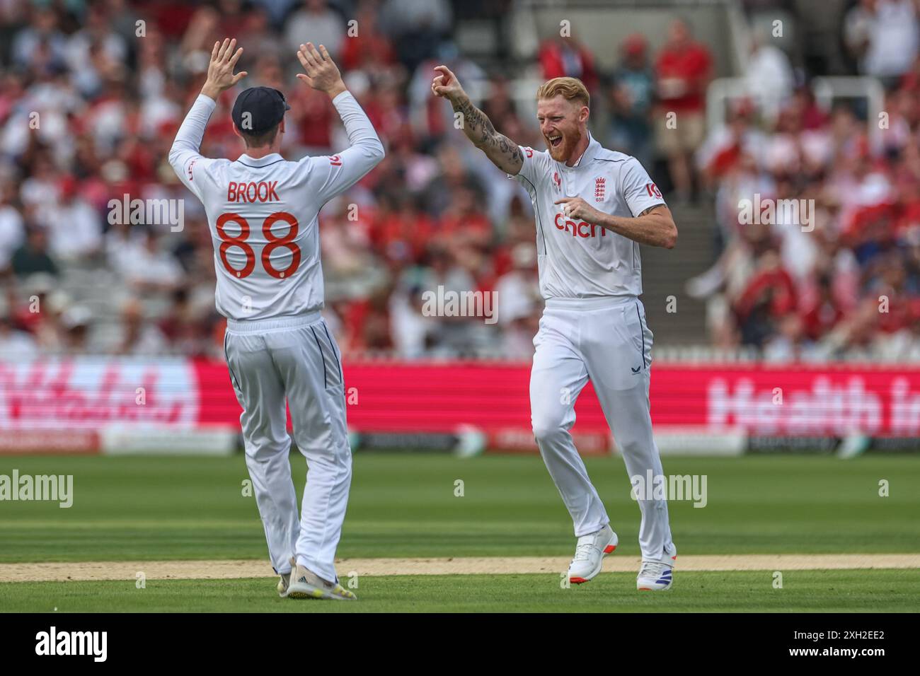 Ben Stokes of England celebrates the wicket of Mikyle Louis of West ...