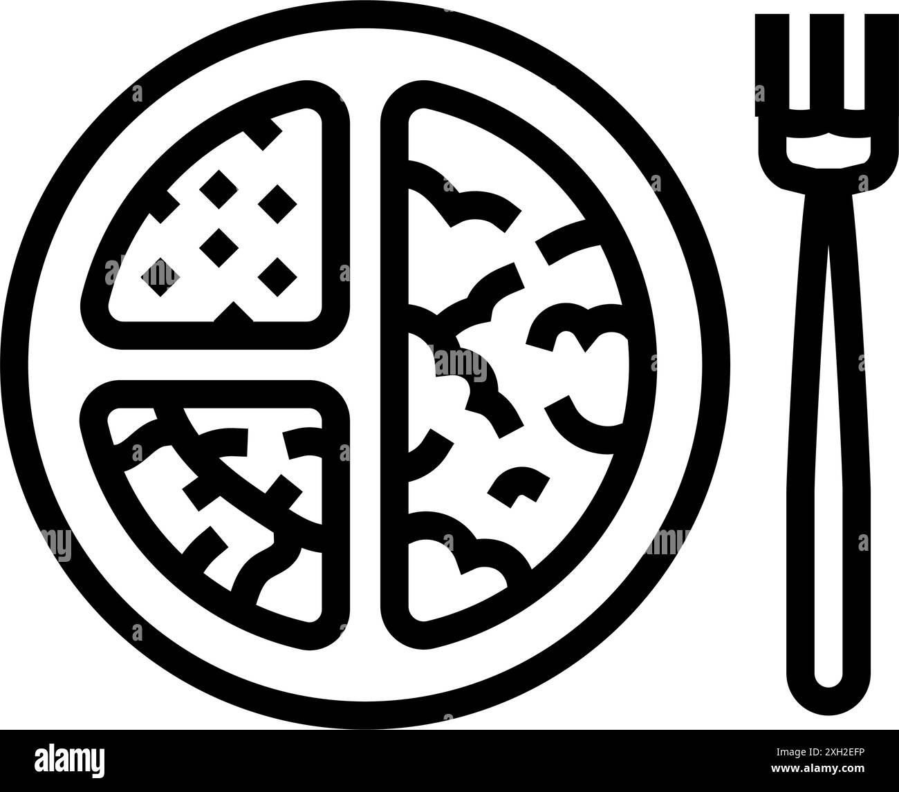 portion control obesity overweight line icon vector illustration Stock ...