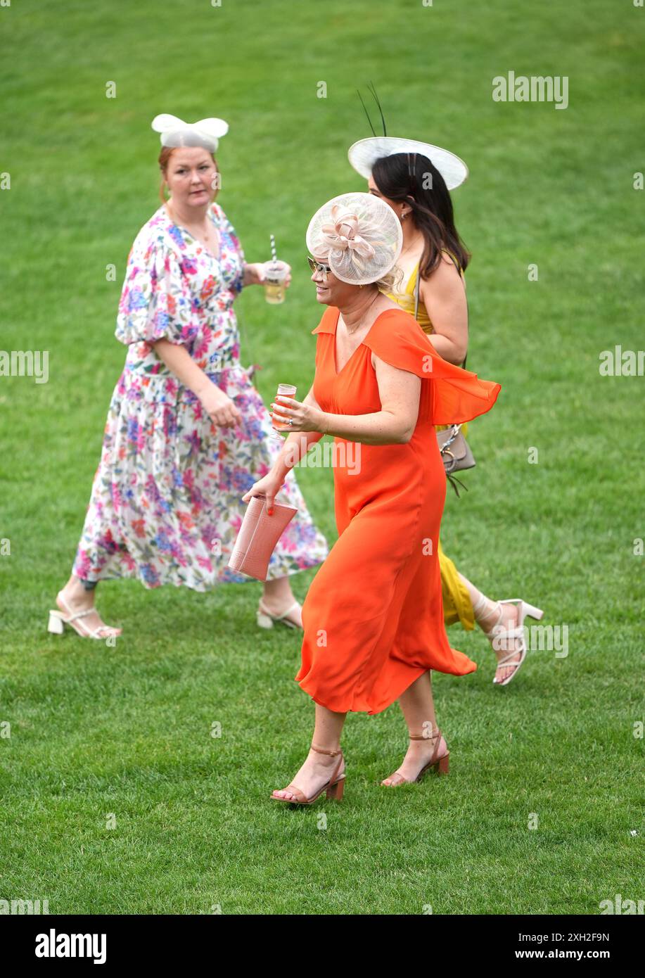 Racegoers on Ladies Day during The July Festival 2024 at Newmarket ...
