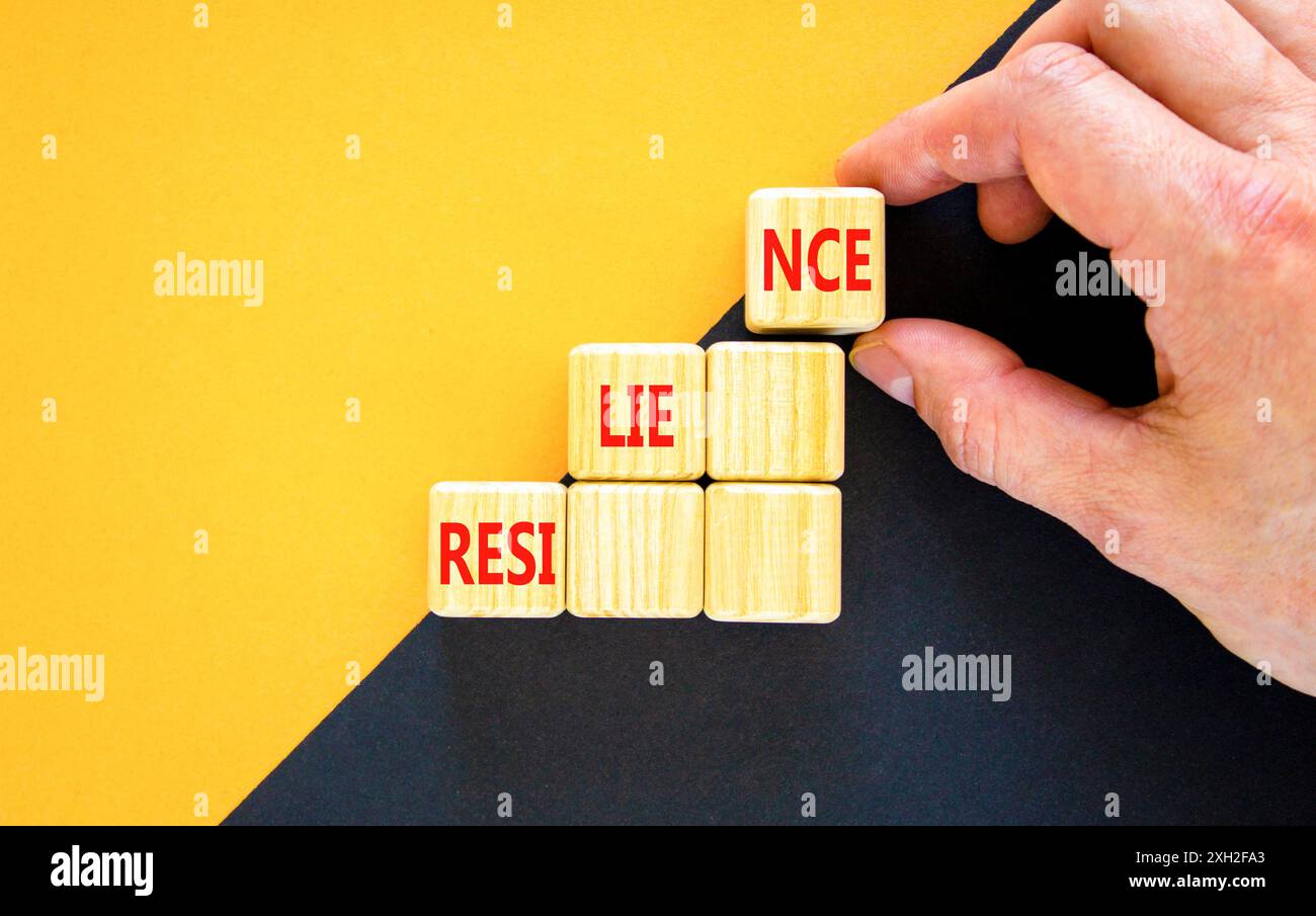 Resilience symbol. Concept word Resilience on beautiful wooden blocks ...
