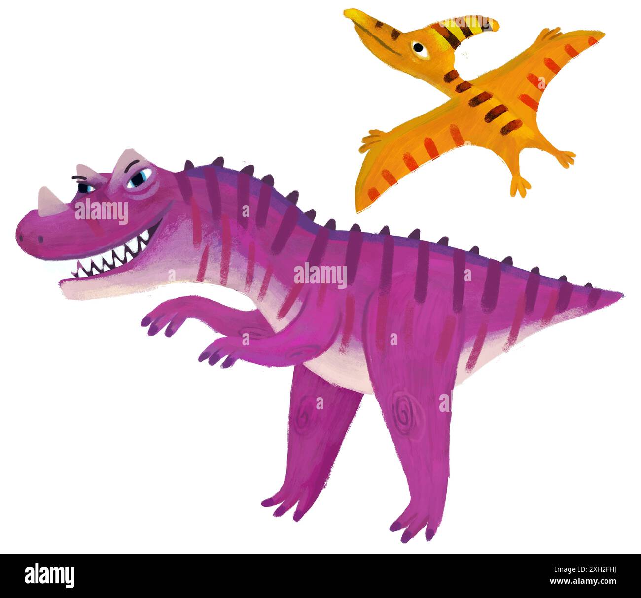cartoon happy and funny colorful prehistoric dinosaur dino and ...
