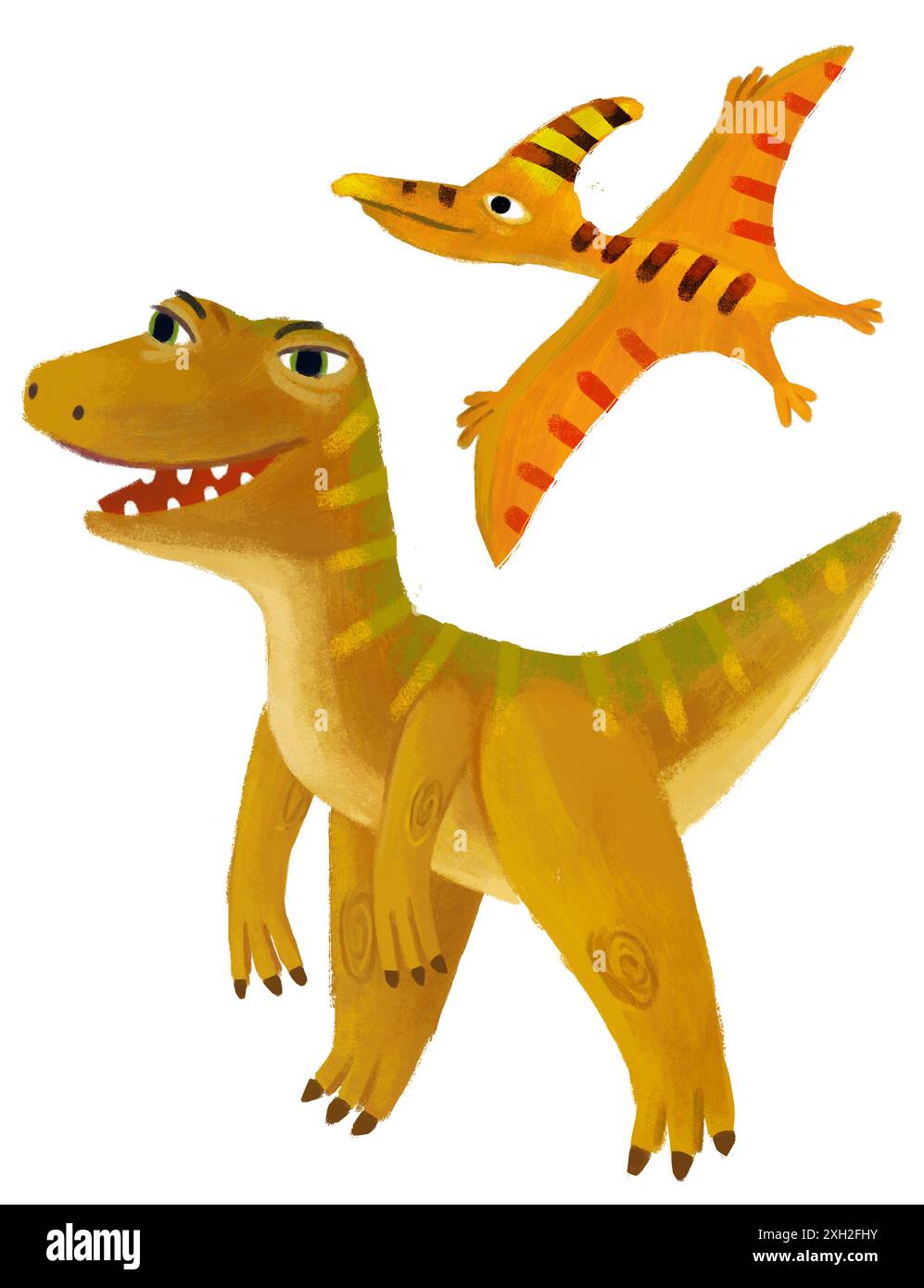 cartoon happy and funny colorful prehistoric dinosaur dino velociraptor ...