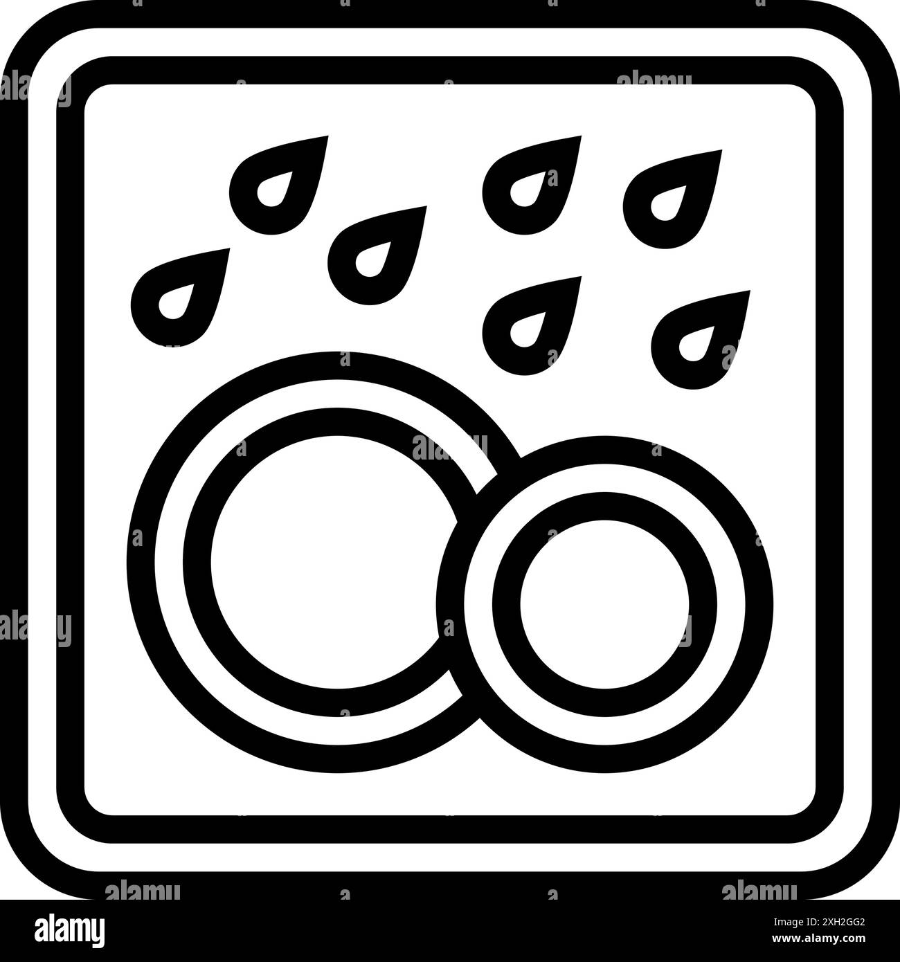 dishwasher safe product label warning line icon vector illustration ...