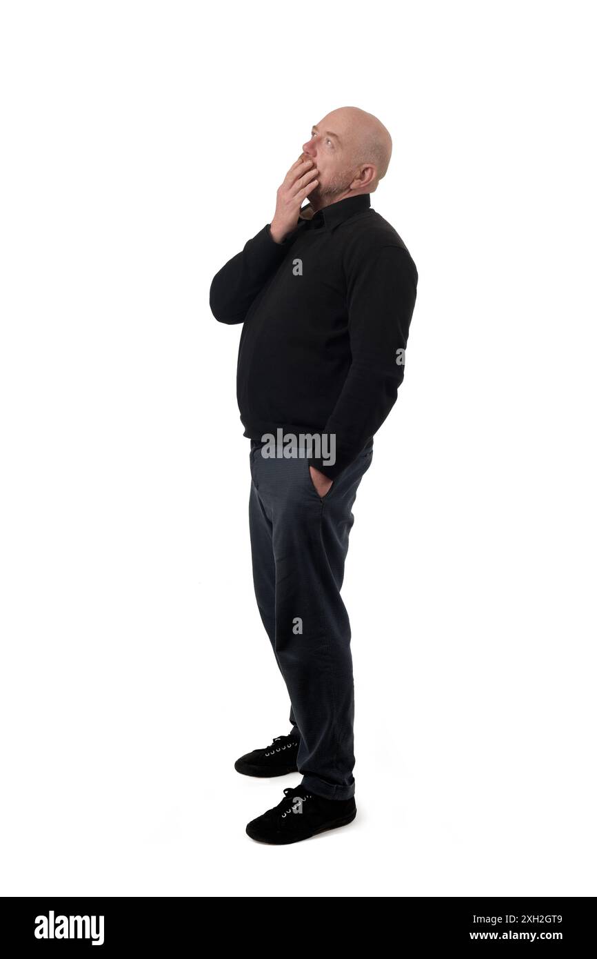 Male thinking side view Cut Out Stock Images & Pictures - Alamy