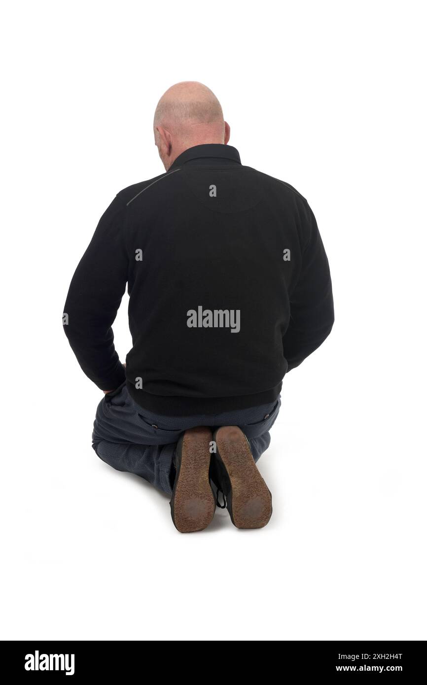 Person Kneeling Back View