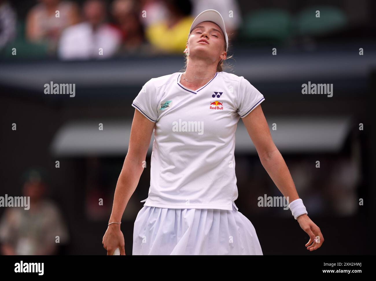 Elena Rybakina reacts during her match against Barbora Krejcikova on ...