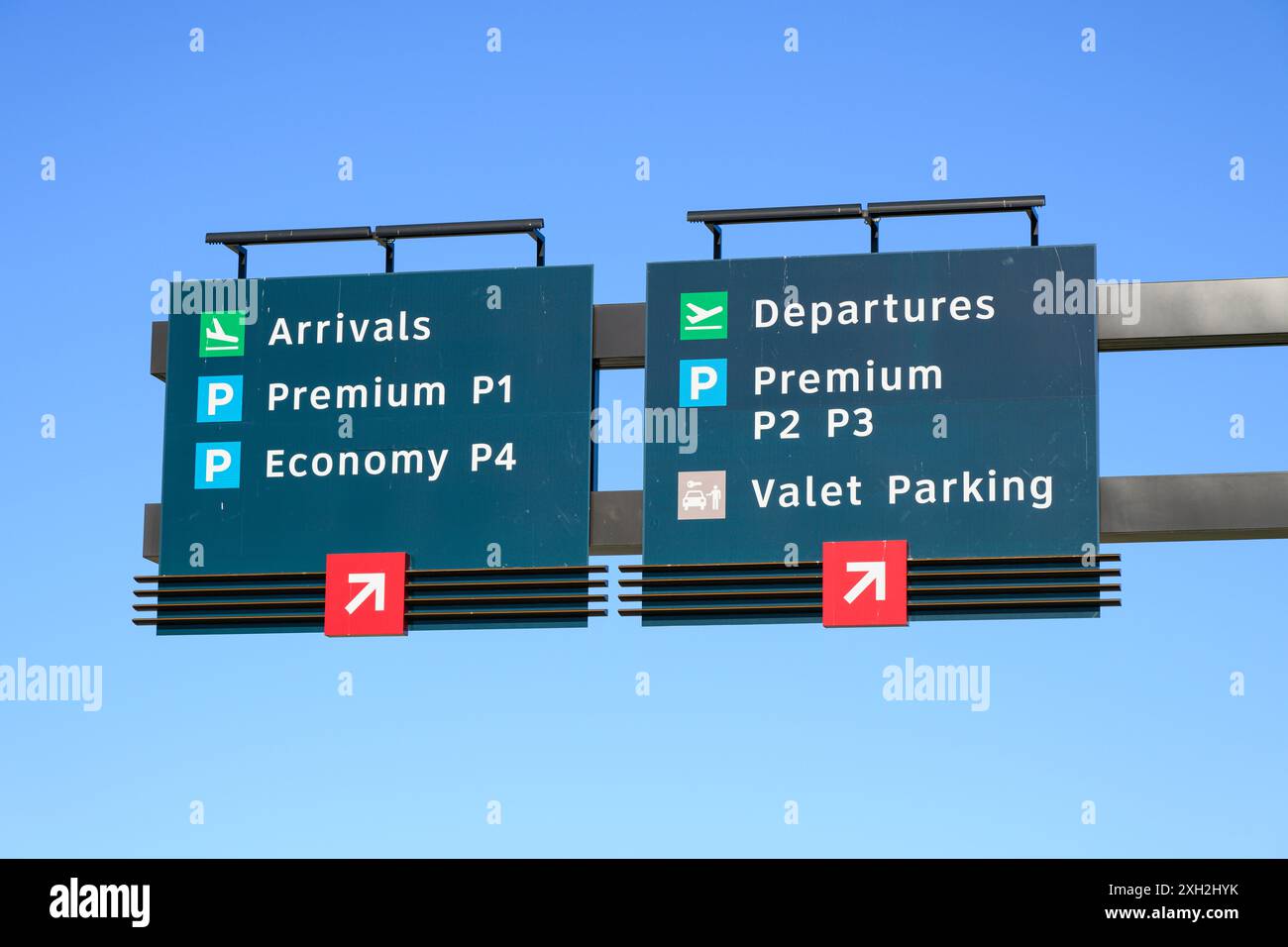Everett, WA, USA - July 7, 2024; Direstion information signs for ...