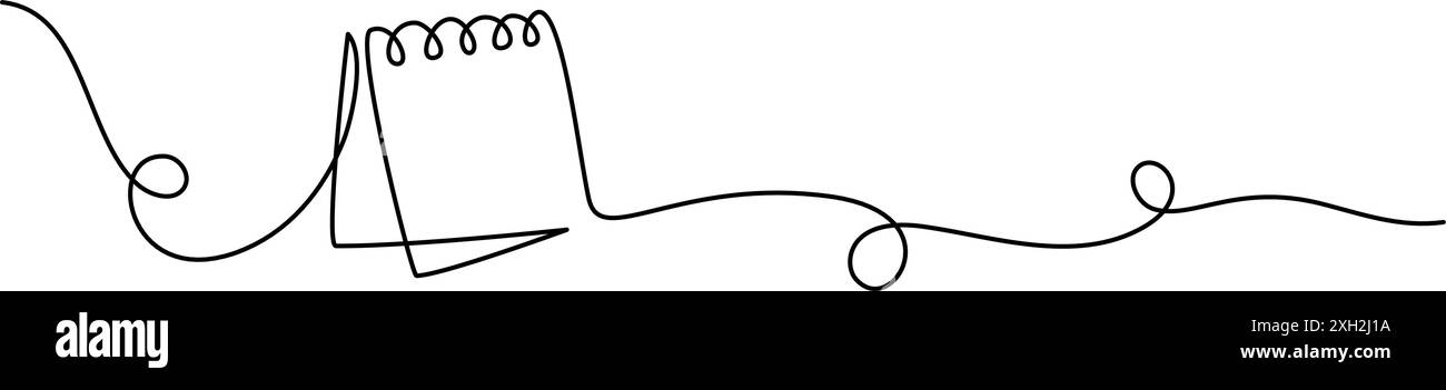 Table calendar wavy frame. Continuous one line drawing Stock Vector ...