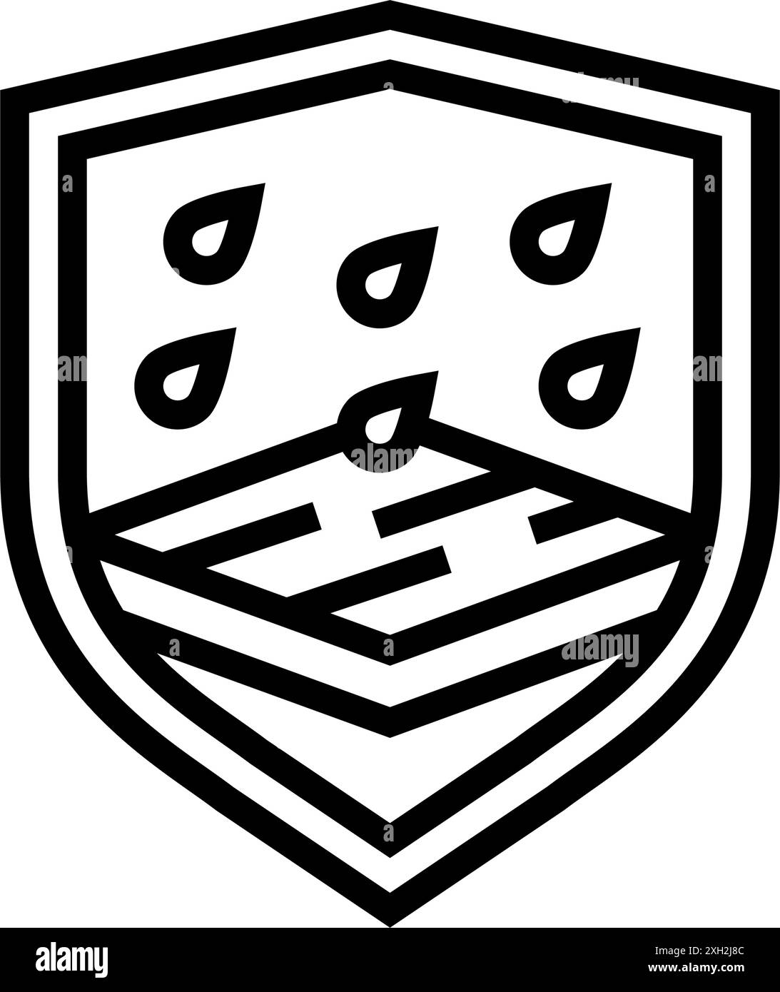 showerproof product label caution line icon vector illustration Stock ...