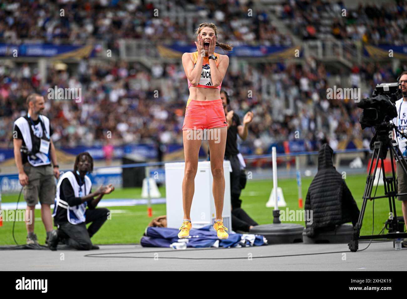 Yaroslava Mahuchikh after breaking the world record in the high jump ...