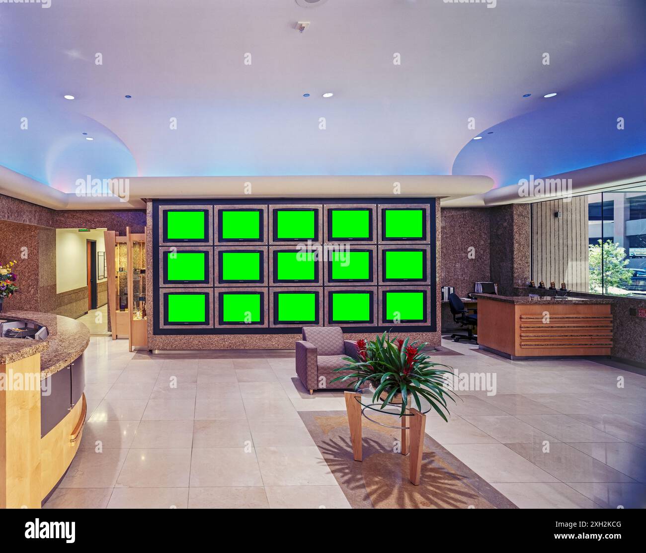 Corporate Interior Architecture showing lobby with 15 television ...