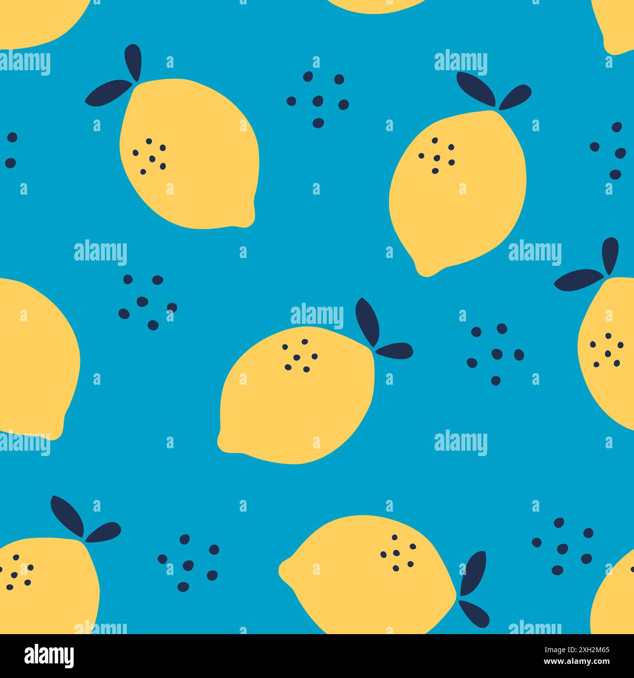Summer background with lemons. Citrus fruits seamless pattern. Vector illustration Stock Vector ...