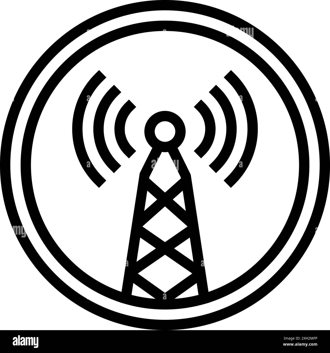 electromagnetic interference label line icon vector illustration Stock ...