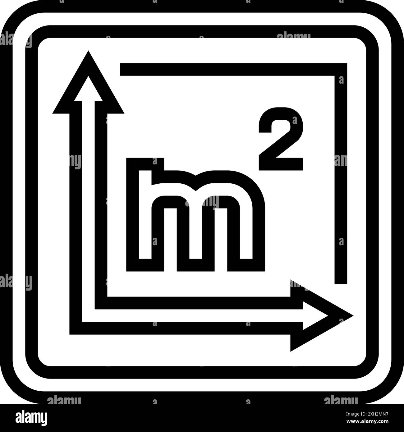 area square metre label product caution line icon vector illustration ...