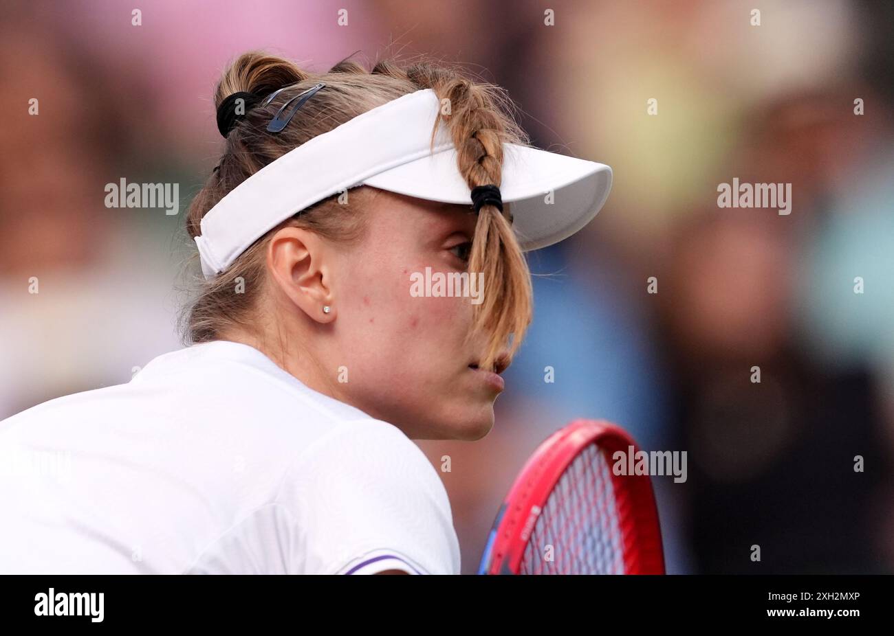Elena Rybakina in action against Barbora Krejcikova on day eleven of ...