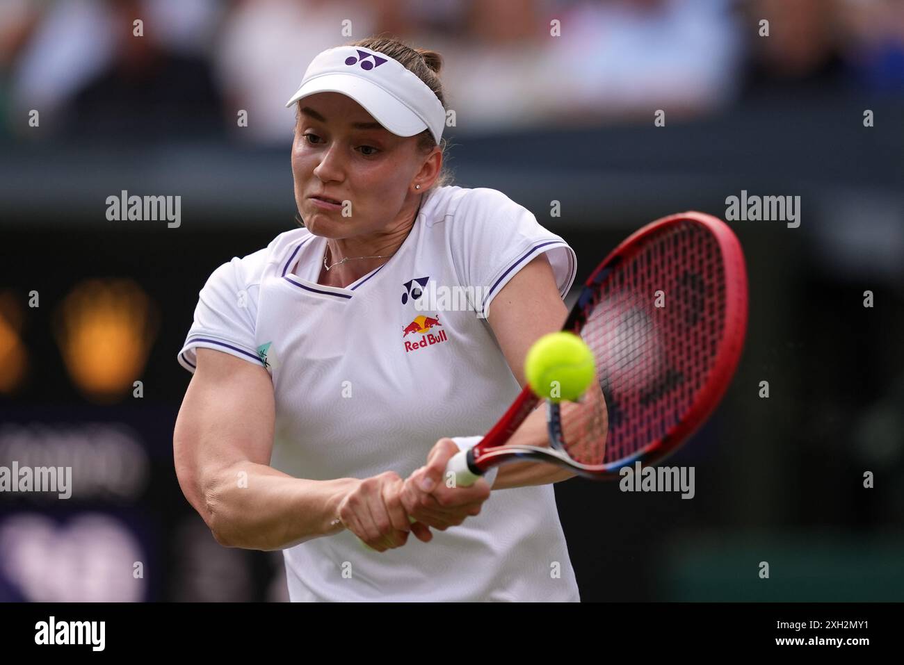 Elena Rybakina in action against Barbora Krejcikova on day eleven of ...