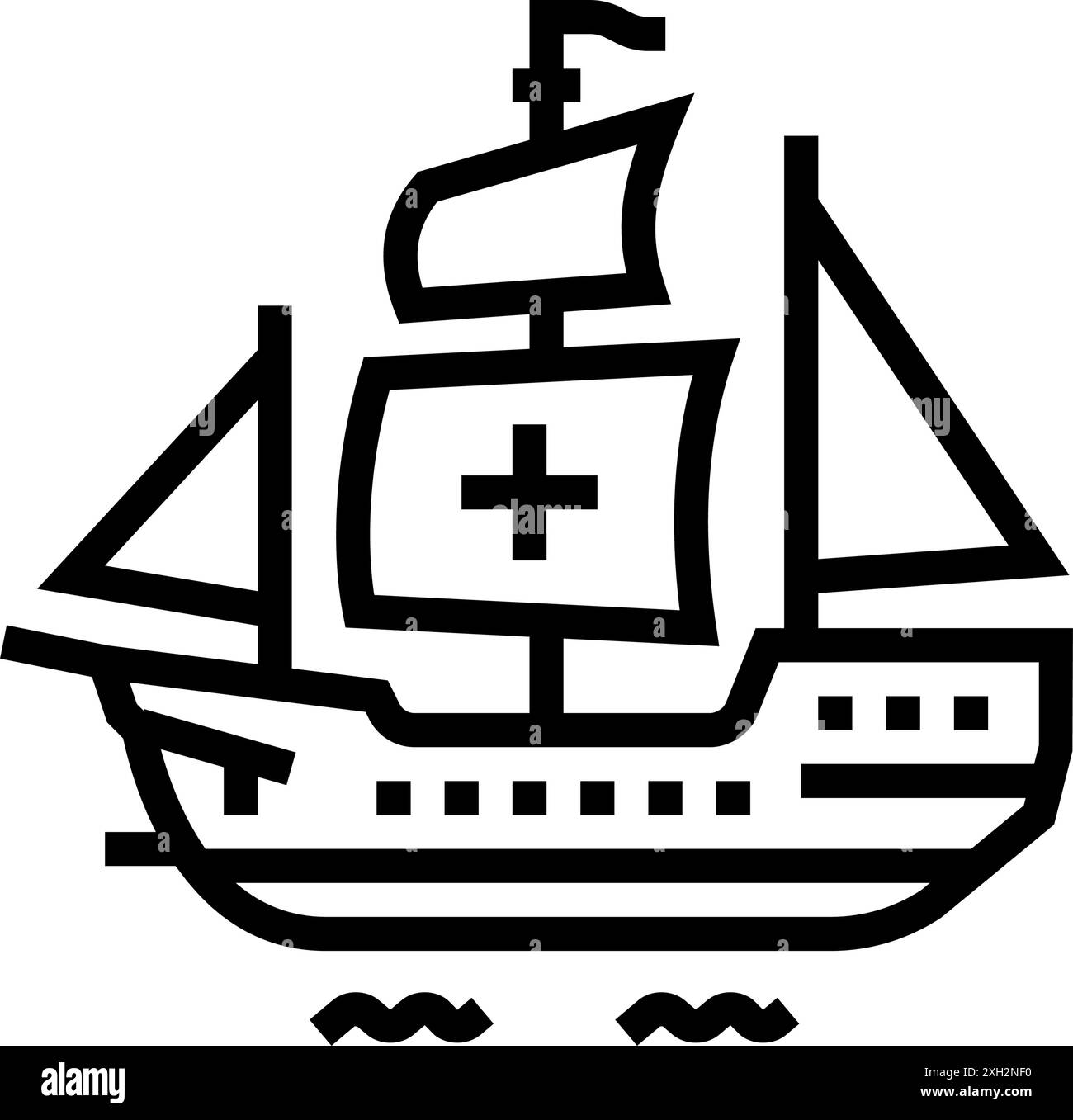 columbus day usa holiday line icon vector illustration Stock Vector ...