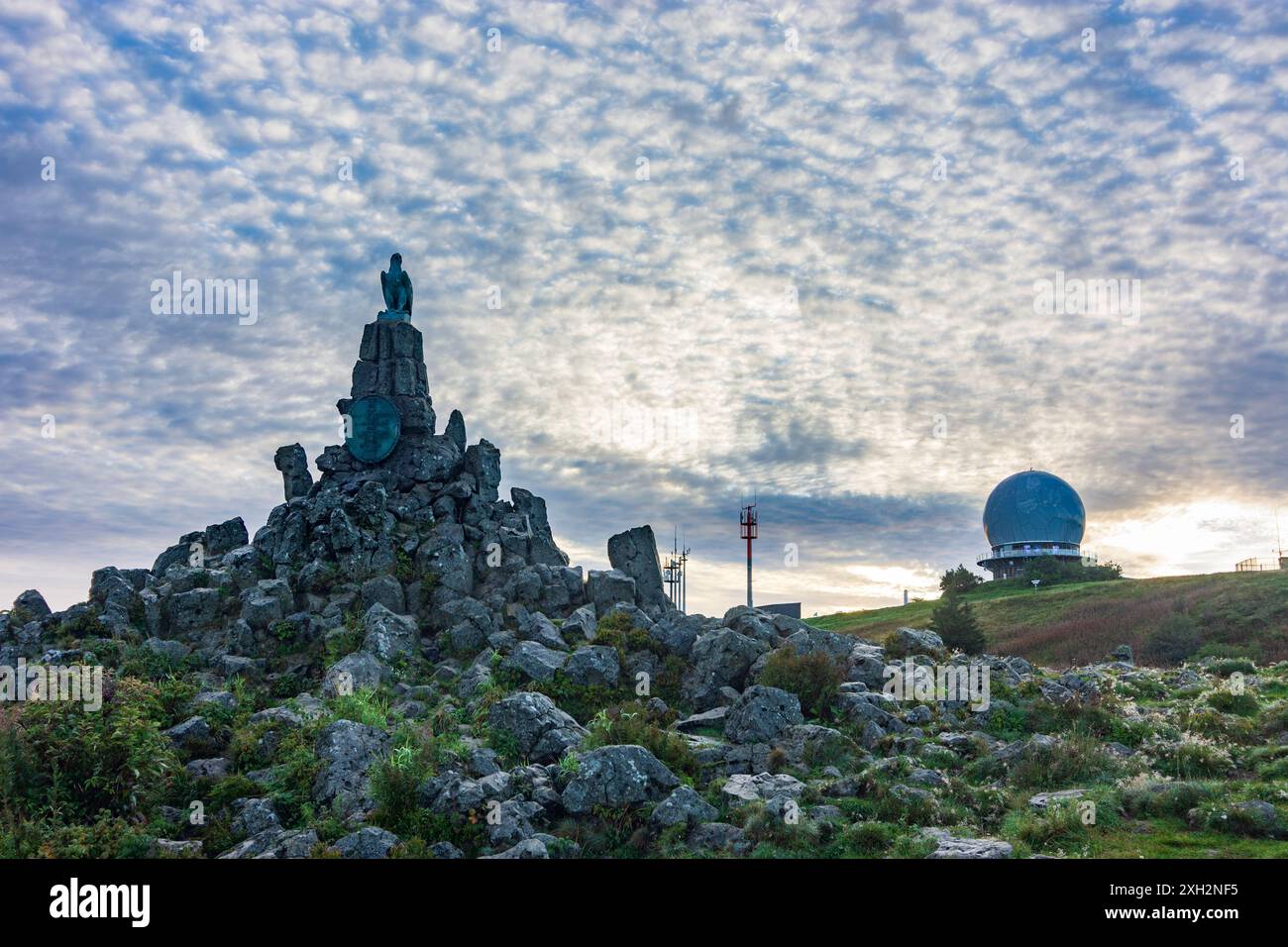 Gersfeld (Rhön): mountain Wasserkuppe, Aviation memorial at the eroded ...