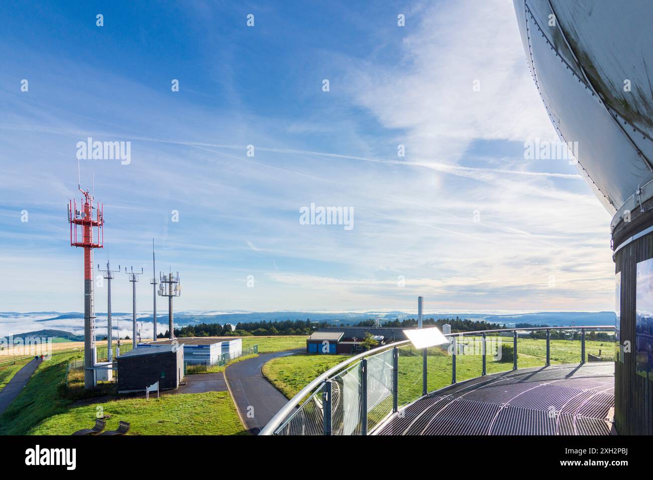 Gersfeld (Rhön): mountain Wasserkuppe, radome (radar dome), Rhön ...