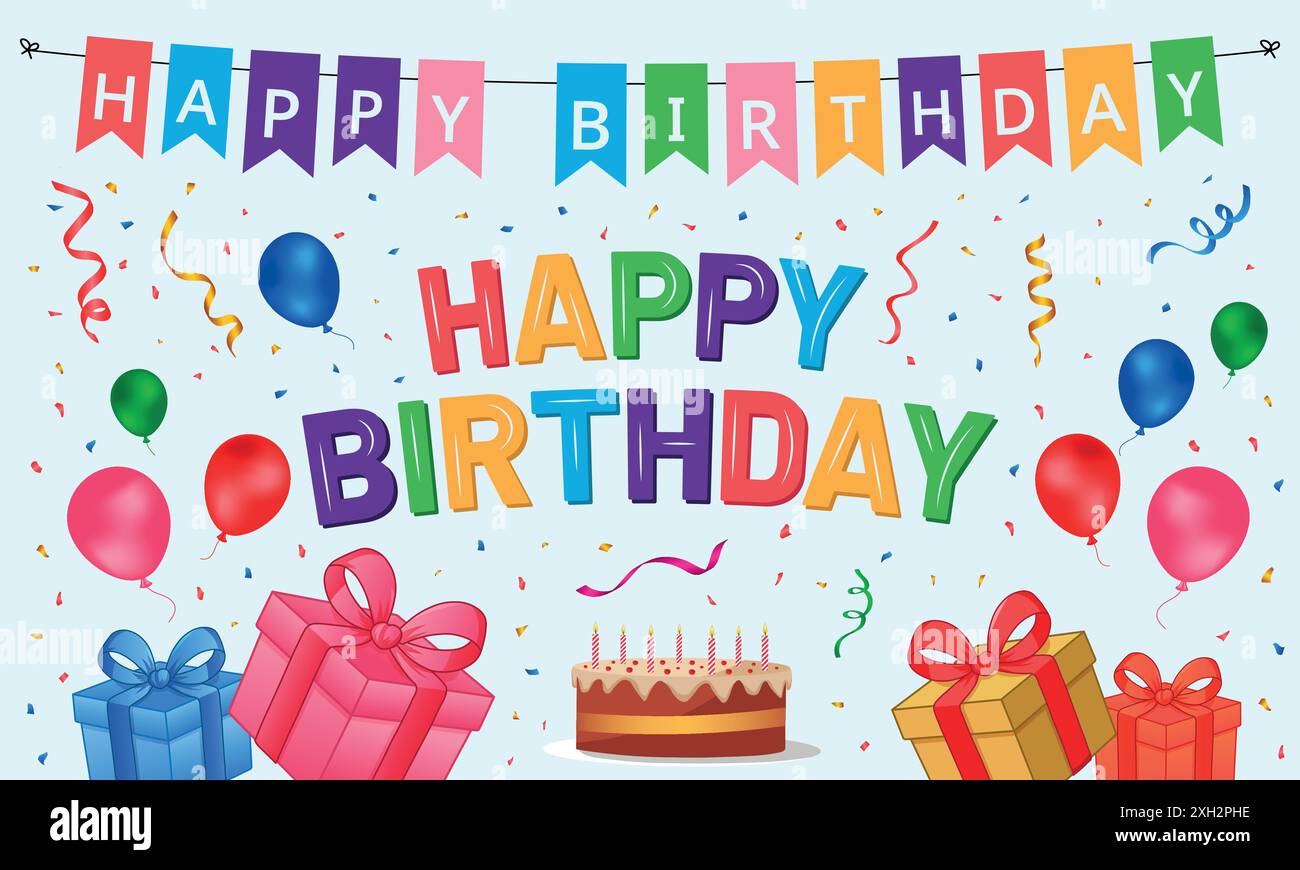 Family celebration birthday cake Stock Vector Images - Alamy