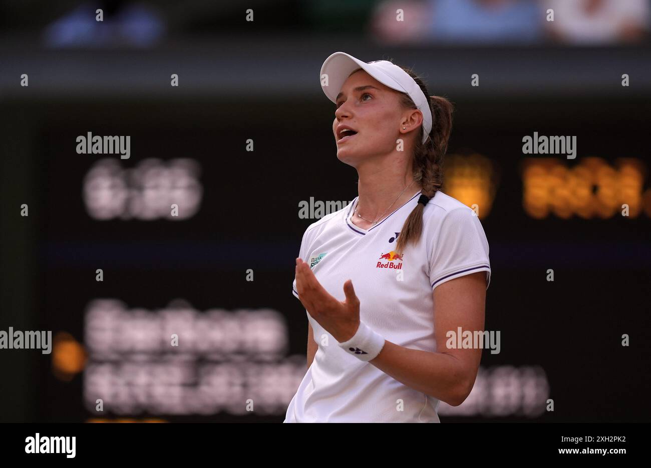Elena Rybakina reacts during her match against Barbora Krejcikova on ...