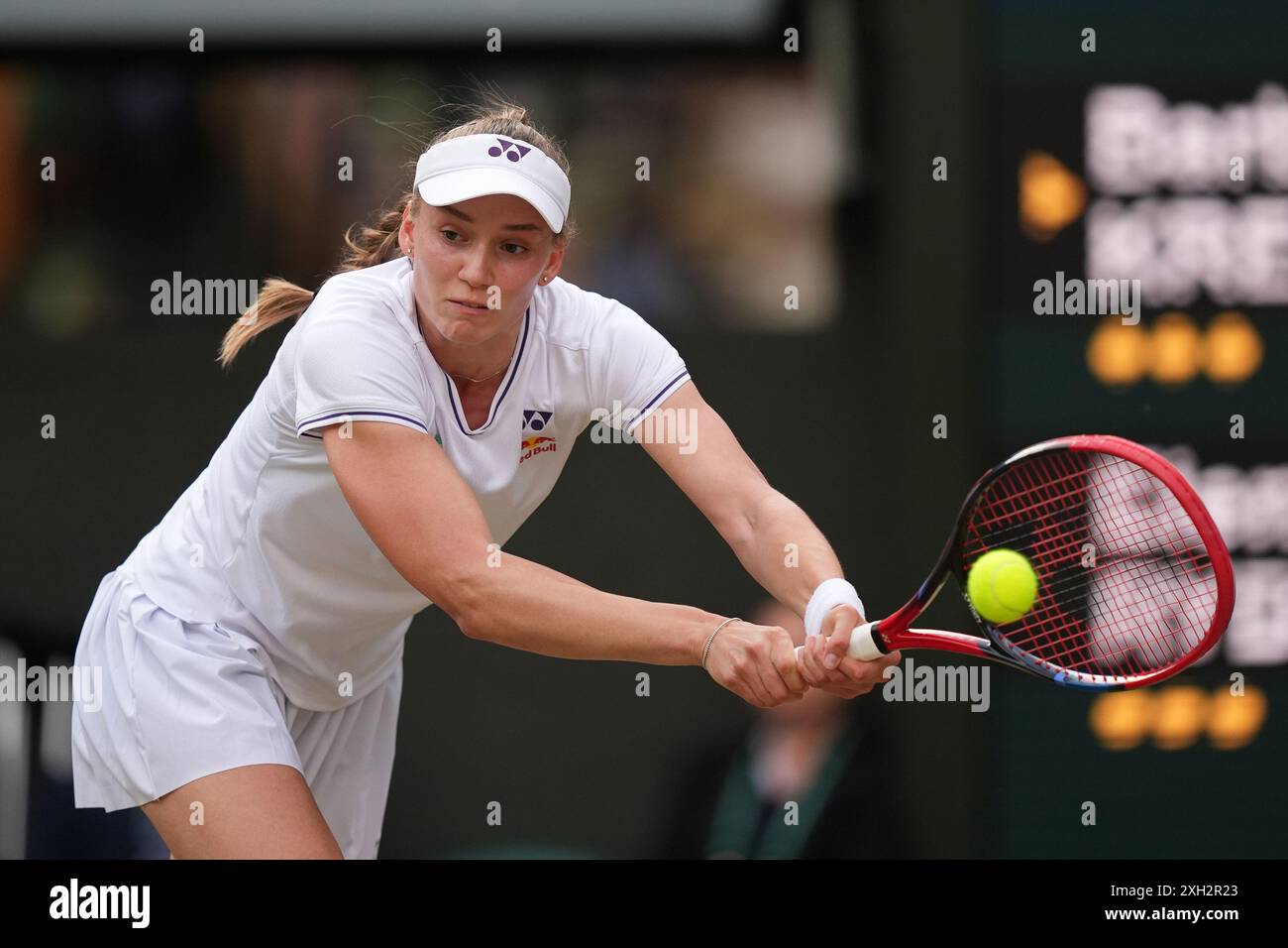 Elena Rybakina in action against Barbora Krejcikova on day eleven of ...