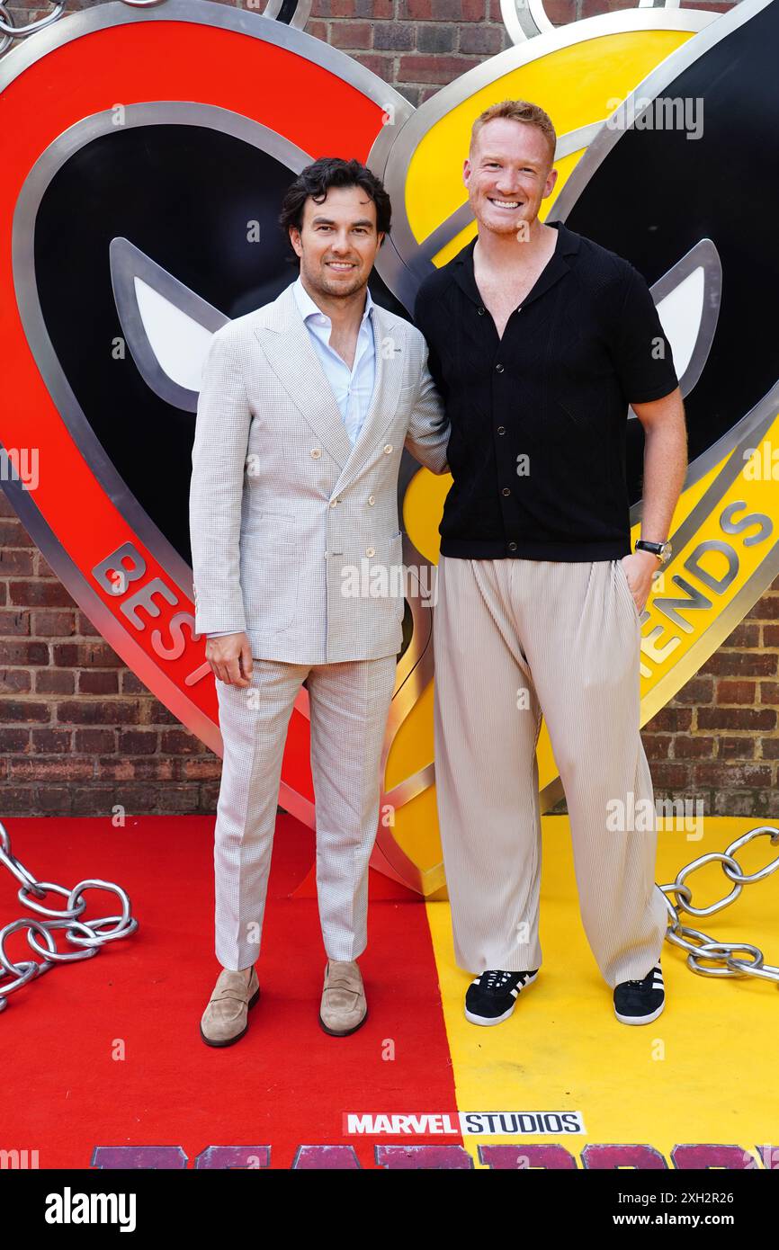 Sergio Perez and Greg Rutherford attending Deadpool and Wolverine UK ...