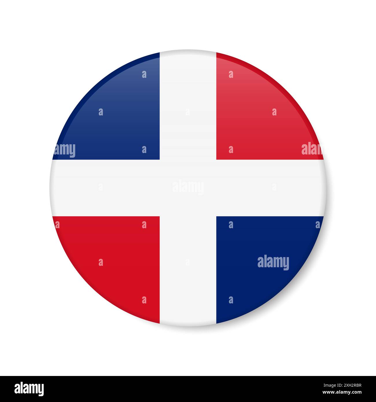 Dominican Republic circle button icon. Republica Dominicana round badge ...