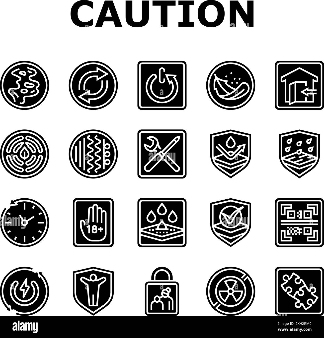 product caution label warning icons set vector Stock Vector Image & Art ...